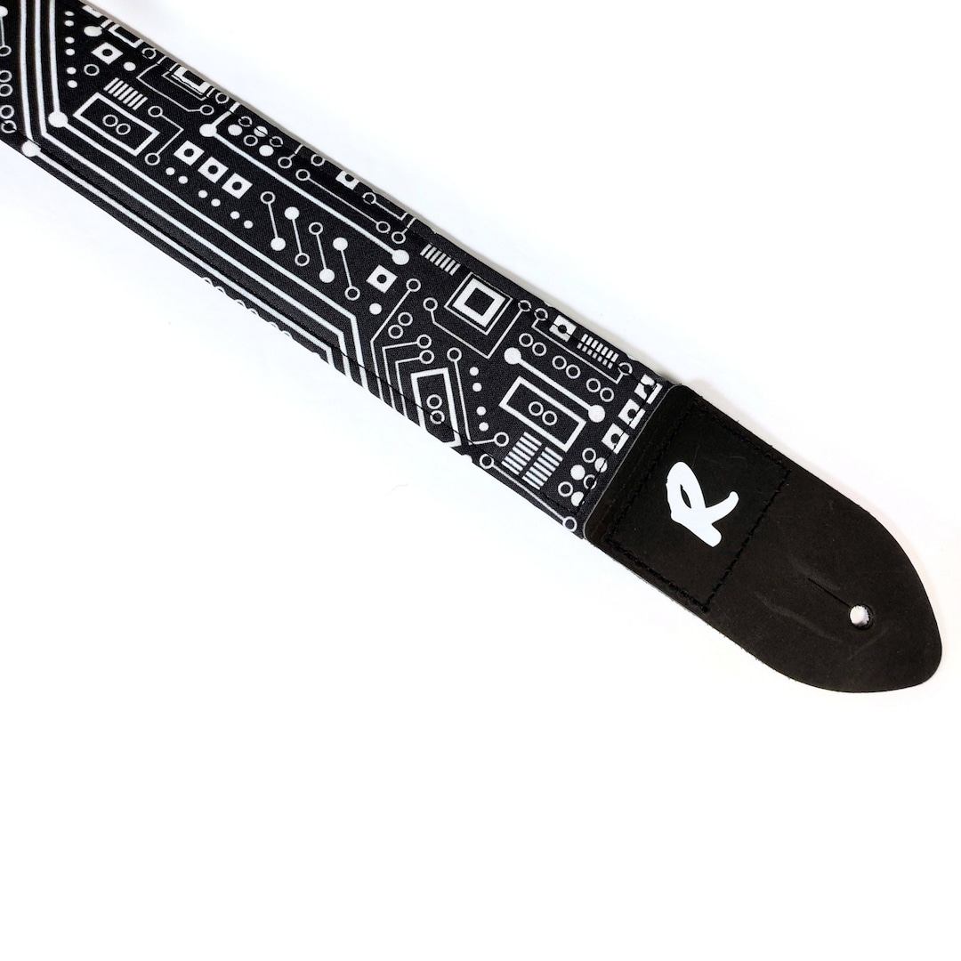 Black and White Computer Circuit Board Guitar Strap-double Padded- Fits ...