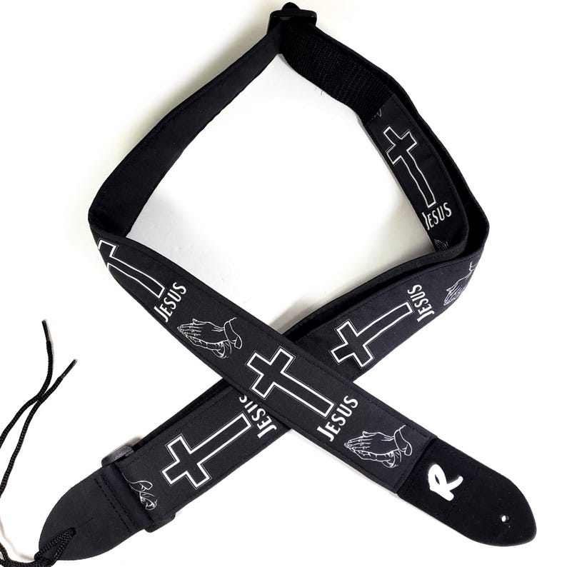 Jesus Cross Praying Hands Guitar Strap-religious Guitar Strap-christian ...