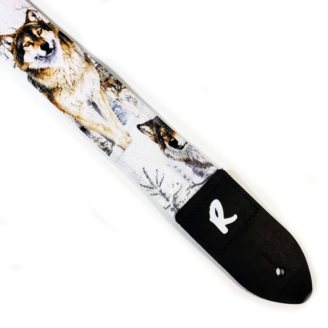 Wolf in Snow Guitar Strap-wolves in Snow Guitar Strap -wolf Guitar ...