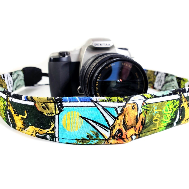 Dinosaur Camera Strap - Dinosaur Triceratops Camera Strap - Double ...
