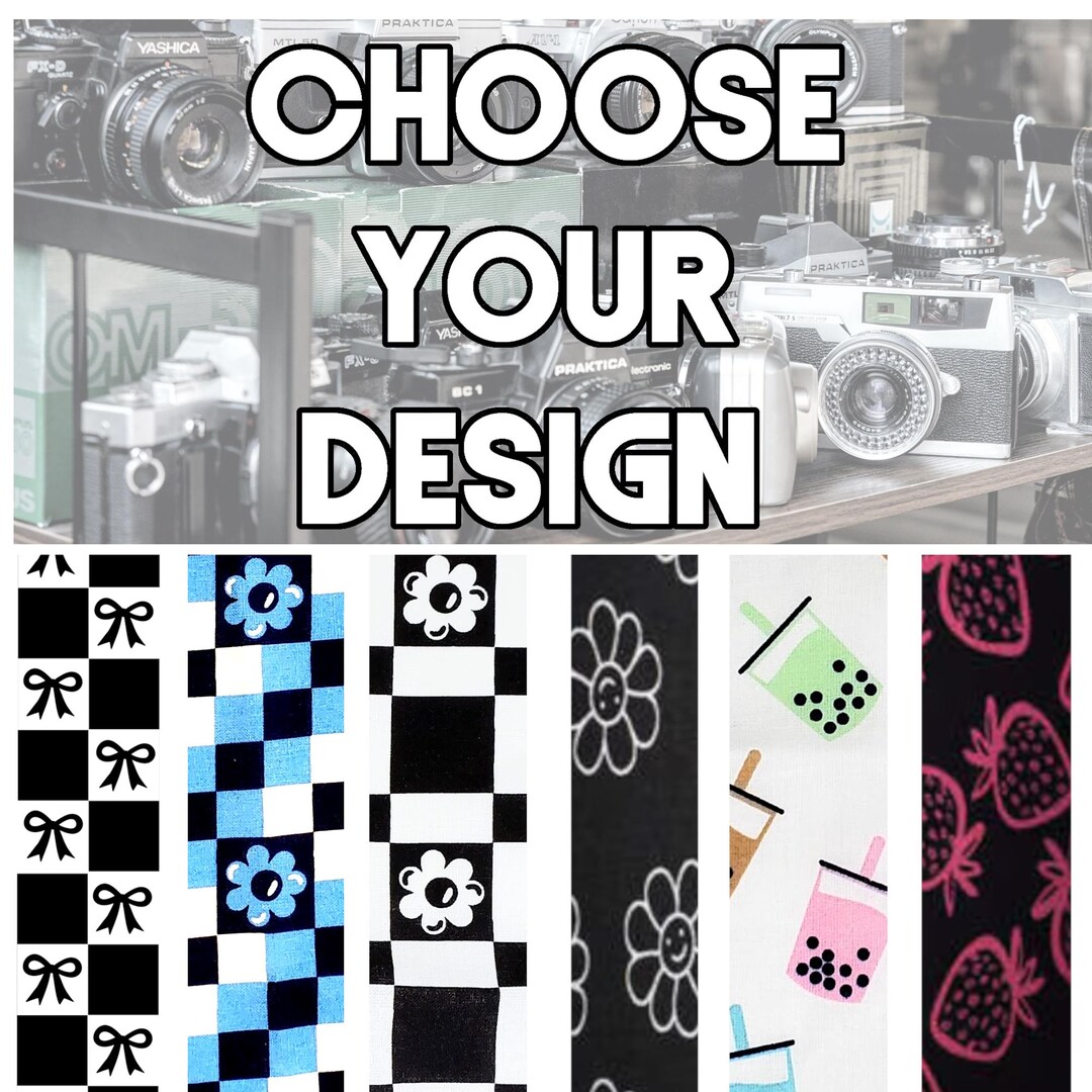 Choose Your Camera Strap-your Choice Bow Checker Flower Flower Smile ...