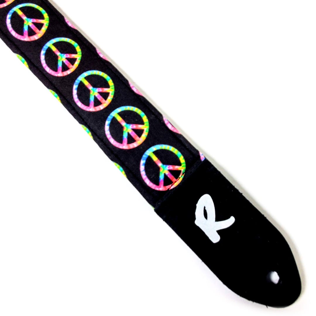 Peace Sign Ukulele Strap - Colorful Tie Dye Handmade Ukulele Strap ...