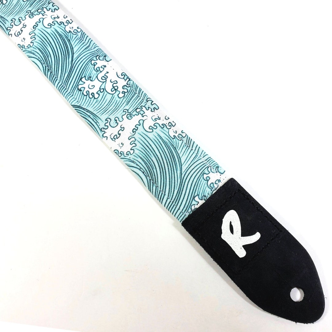 Blue Wave Ukulele Strap - Ocean Ukulele Strap -handmade - Double Padded ...