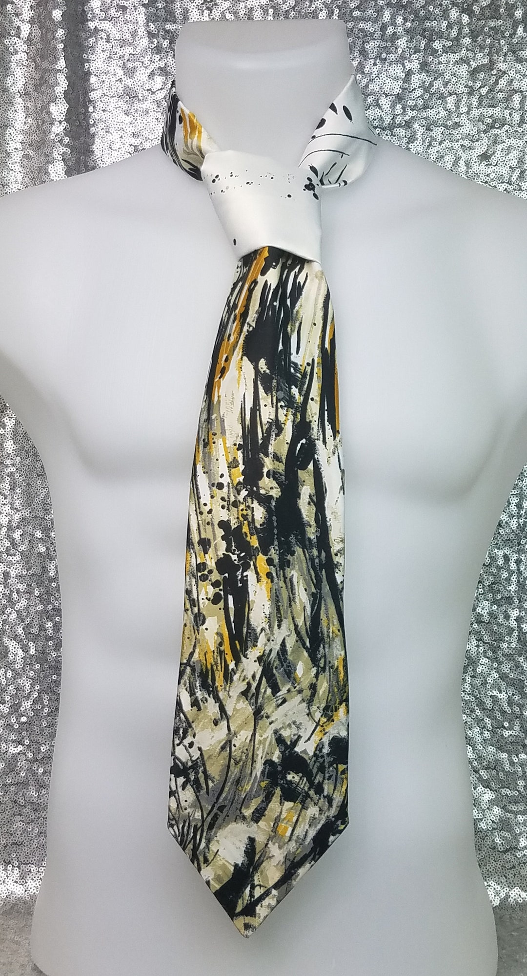 Aldrich in Abstract Paint Splash Print in Mustard, Ash and Black Sir ...