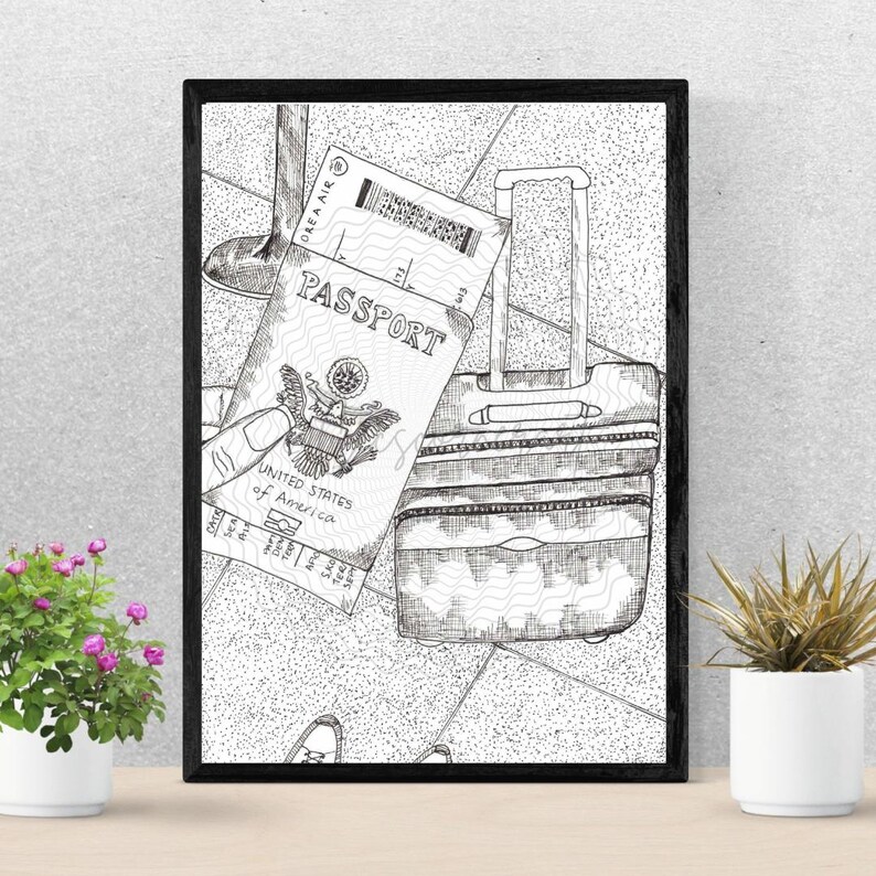 Travel Wall Art, Passport Prints, Catch Flights, Vision Board Art Print ...