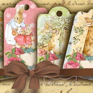 Peter Rabbit Hang/gift Tags/labels Beatrix Potter Bunny Cards Digital ...