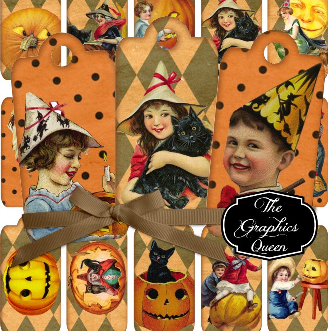 Instant Download Vintage Halloween Party Favor Tags Kids - Etsy