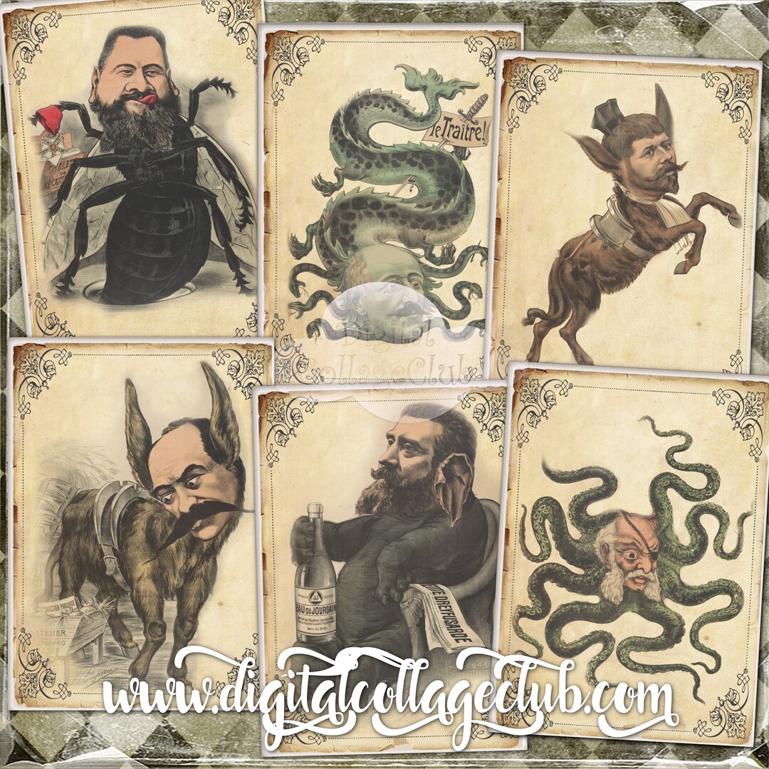 Creepy Art Humans Digital ATC Cards Jewelry Holder Halloween Horror ...