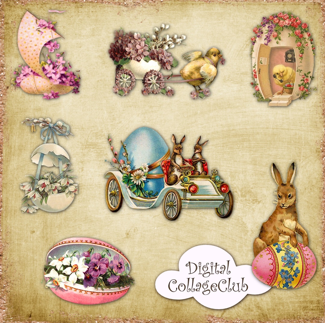 Vintage Easter Clip Art Clipart Images for Scrapbooking, Card Making ...