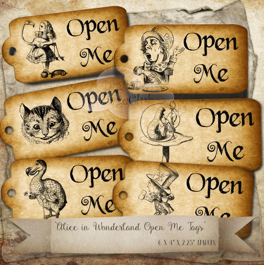 Alice in Wonderland Open Me Alice in Wonderland Decorations Decor Print ...