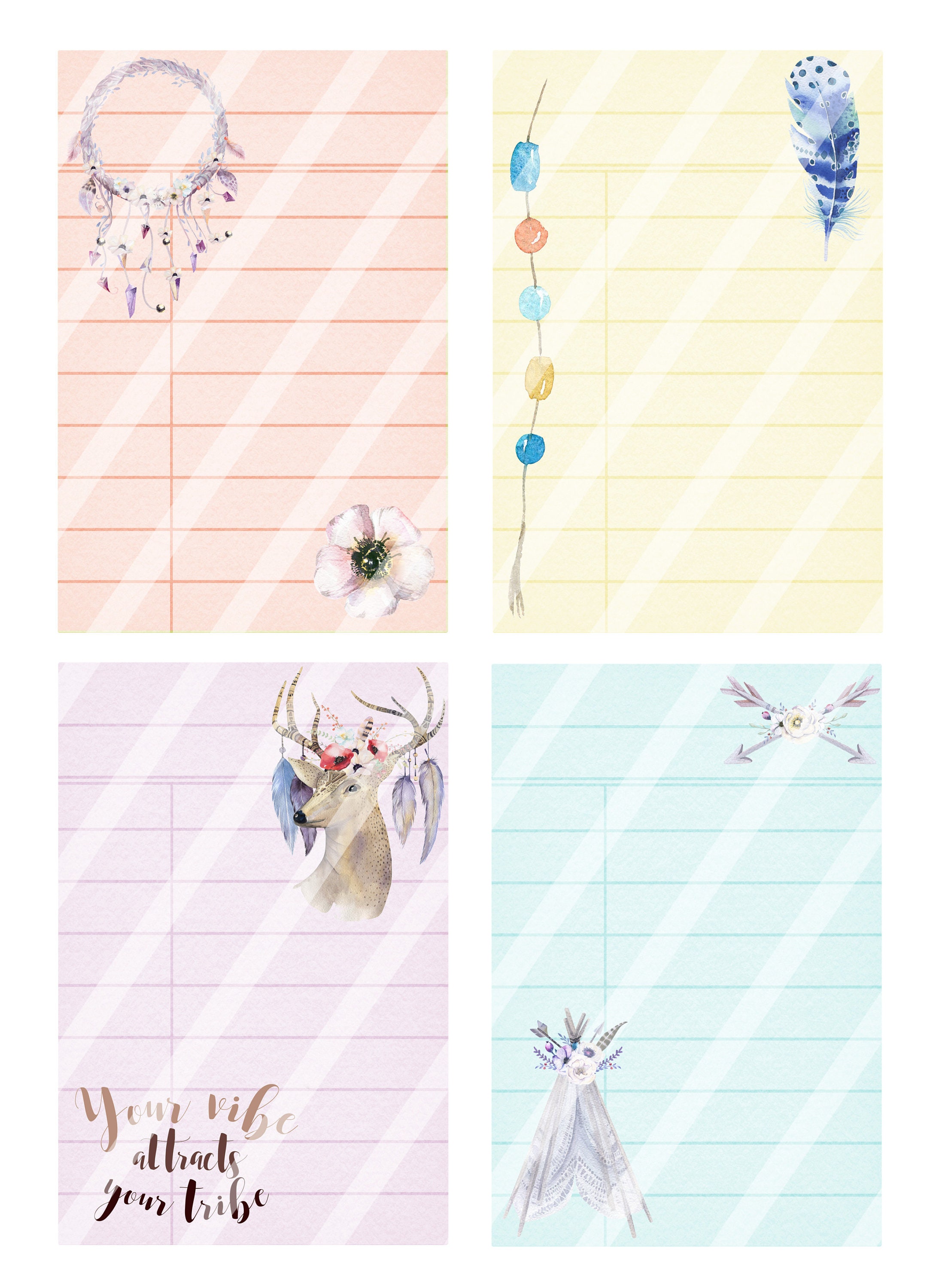 Boho Vibes Digital Collage Sheet Images for Scrapbooking - Etsy UK