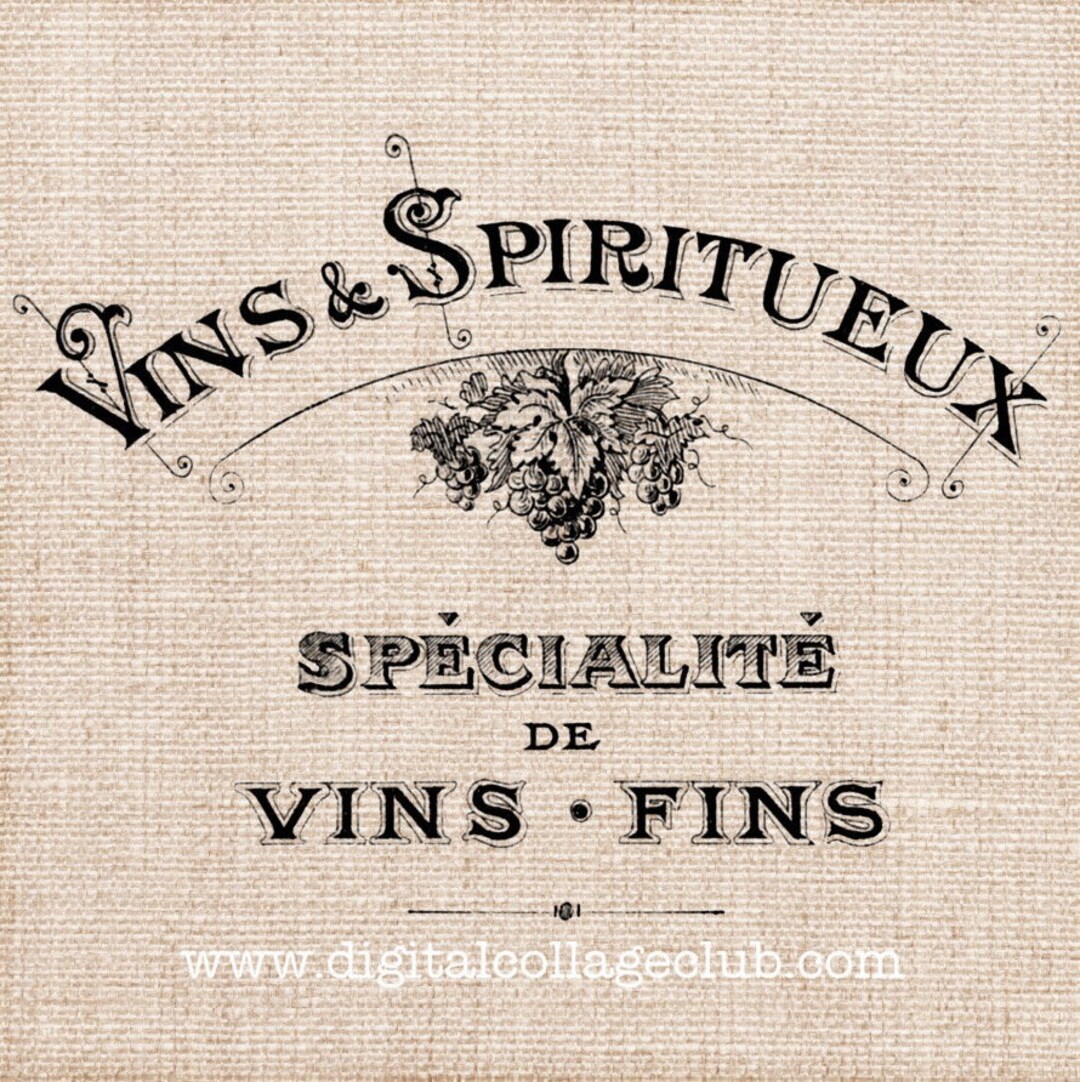 Shabby Chic French Script Decoupage Clip Art Clipart Digital Download ...