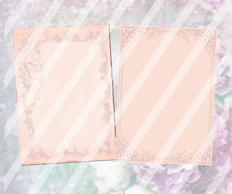 Shabby Chic Vintage Pink Digital Paper Art Nouveau Digital Background ...