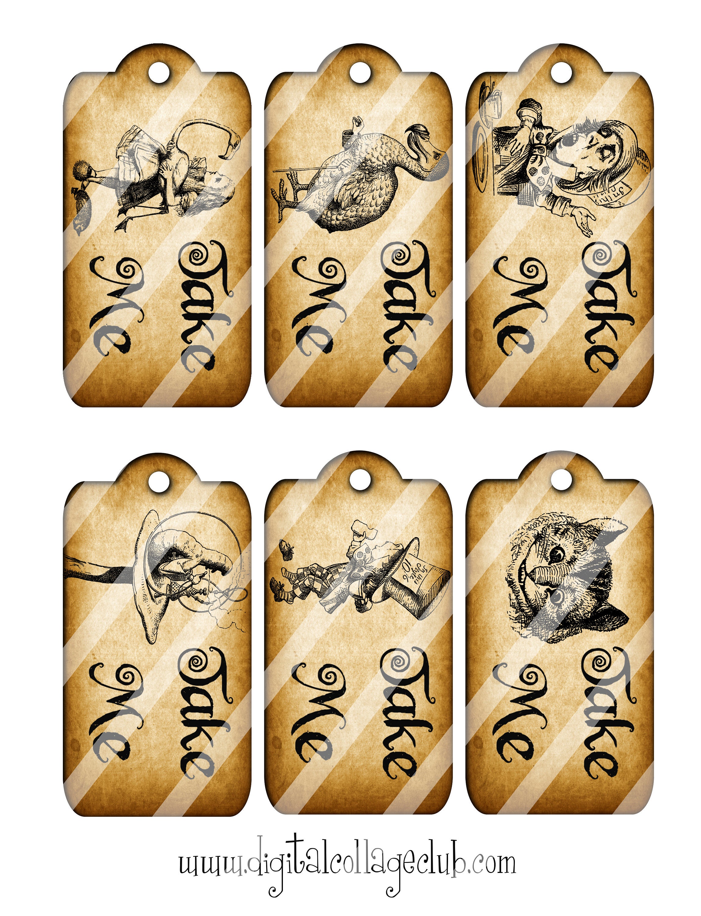 Alice in Wonderland Take Me Tags Quote Printable Tags Alice - Etsy