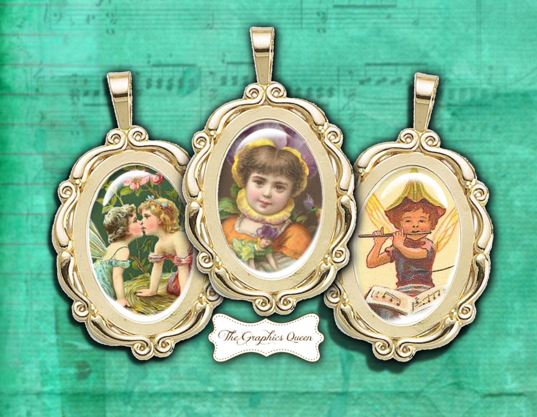 Blumen-Feen Fee 18 x 13 mm Digital Collage Sheet Digital Cabochon ...