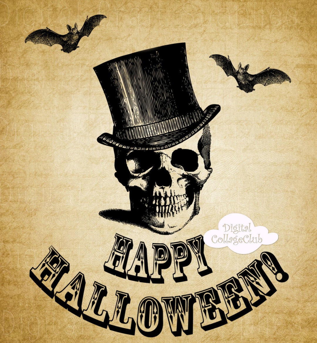 Happy Halloween Clipart Clip Art Digital Collage Instant Download Iron ...