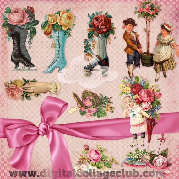 Vintage Victorian Clipart Clip Art PNG Digital Images for | Etsy