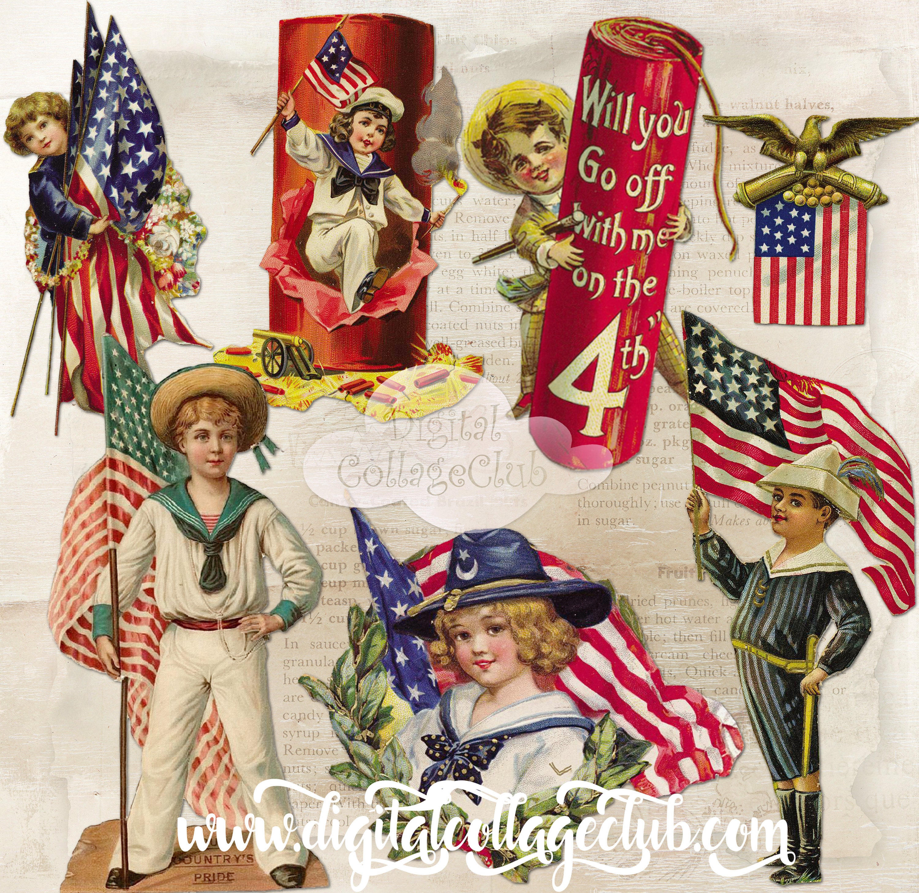 Vintage 4th Of July Clip Art