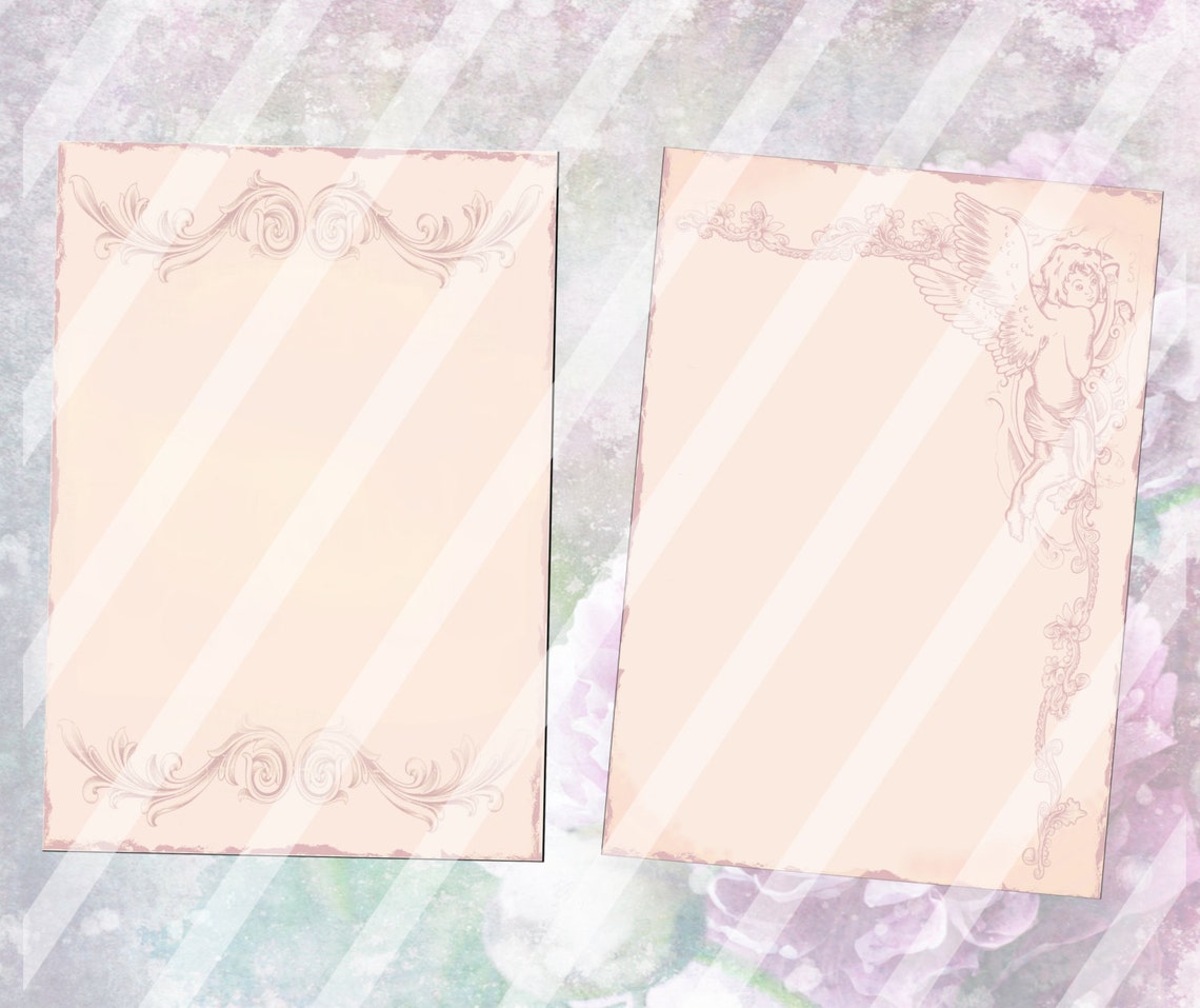 Shabby Chic Vintage Pink Digital Paper Art Nouveau Digital Background ...