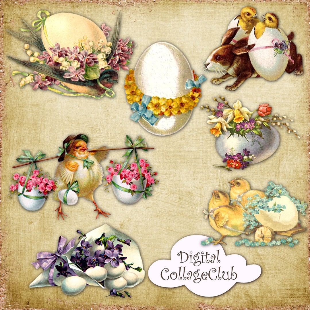 Vintage Easter Clip Art Clipart Easter Images for Scrapbooking, Card ...