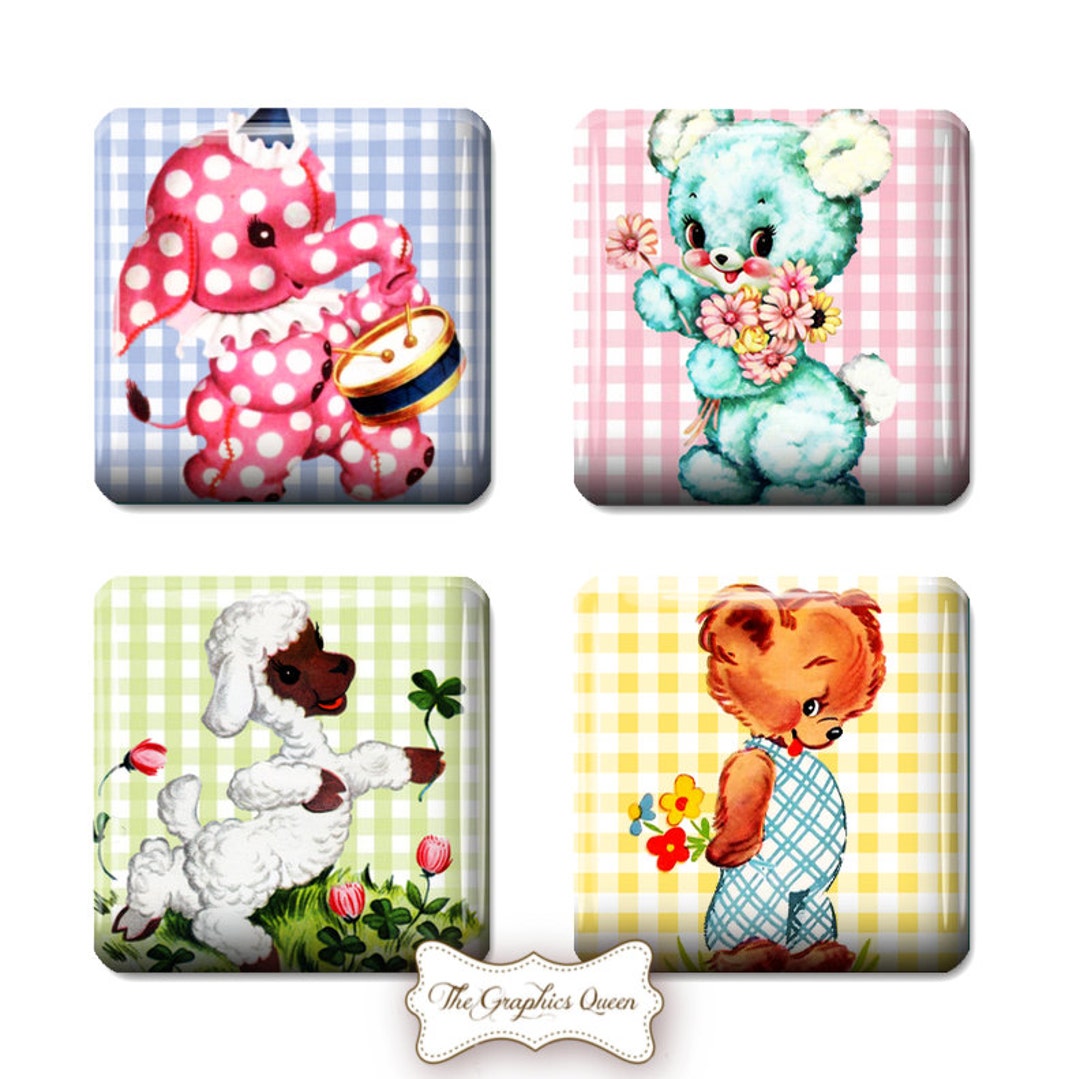 Digital Instant Download Happy Animals 1 Inch Digital Collage Sheet ...