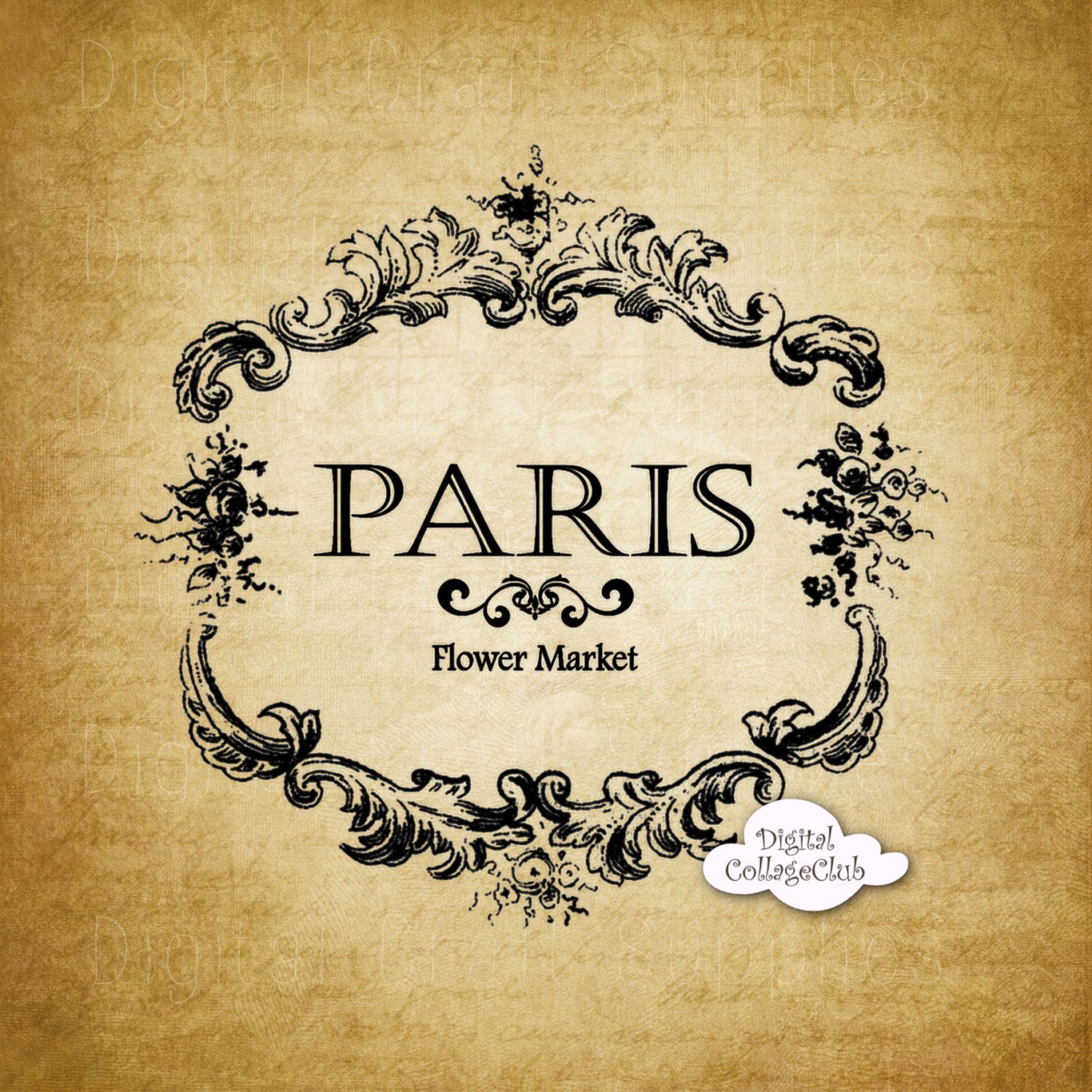 Vintage Paris French Label Silhouette Digital Download for Tea Towels ...