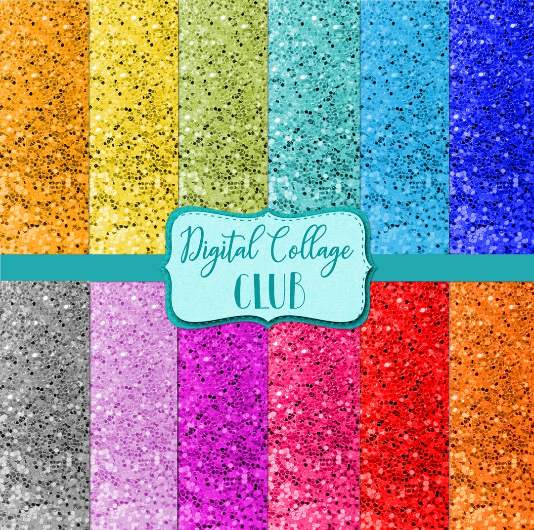 Rainbow Glitter Digital Paper Pack Bundle Scrapbooking Decoupage Paper ...
