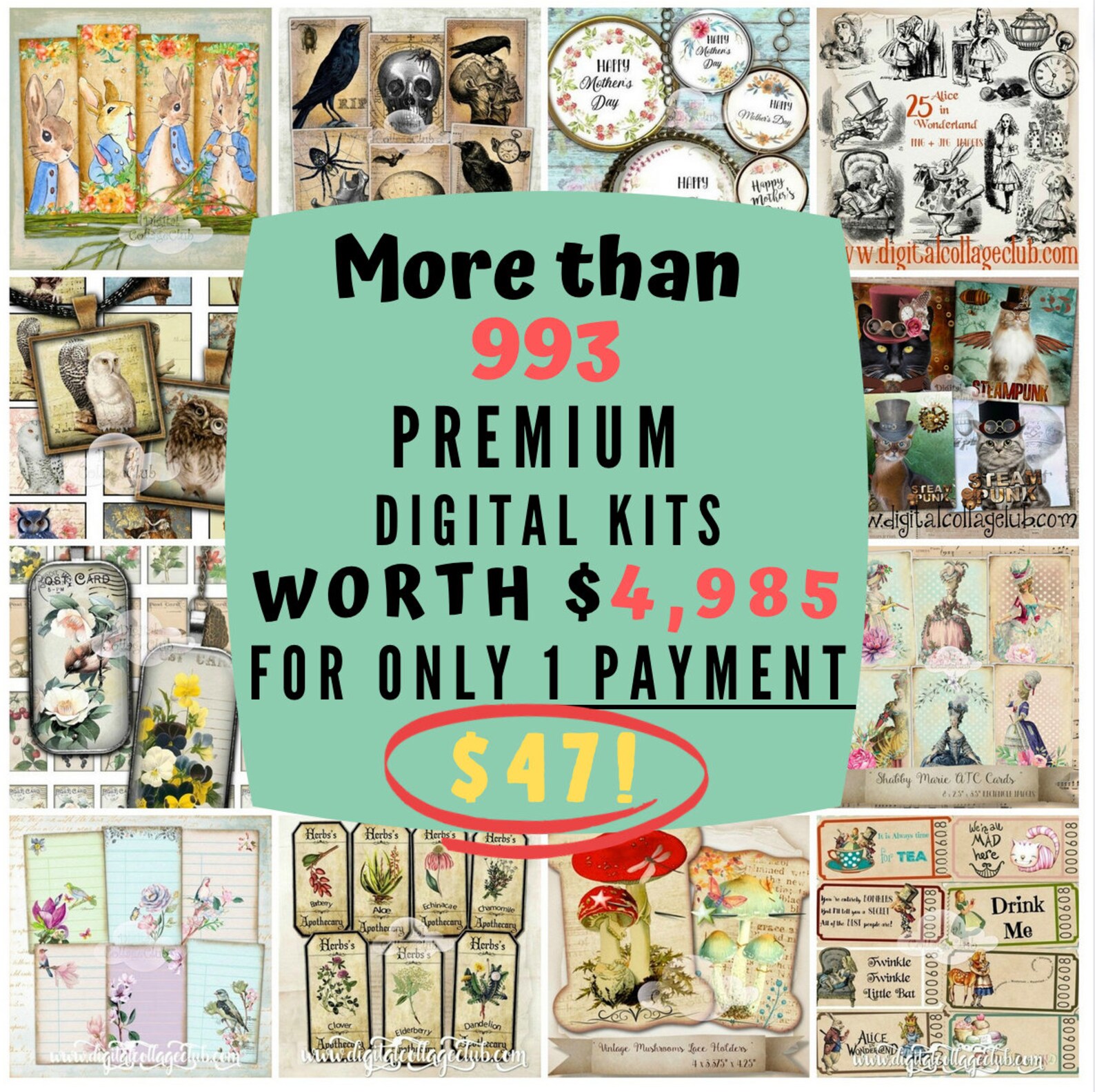 Shabby Chic Paris Bookmarks - Digital Collage Sheet Printable Download ...