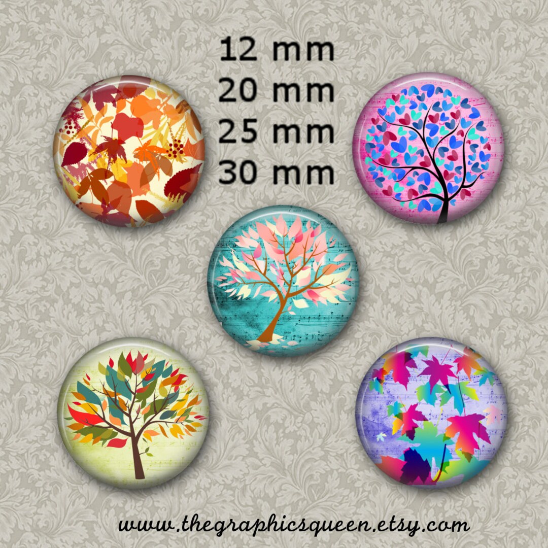 12 Mm, 20mm, 30 Mm, 1 Inch Musical Trees Bottle Cap Digital Images for ...
