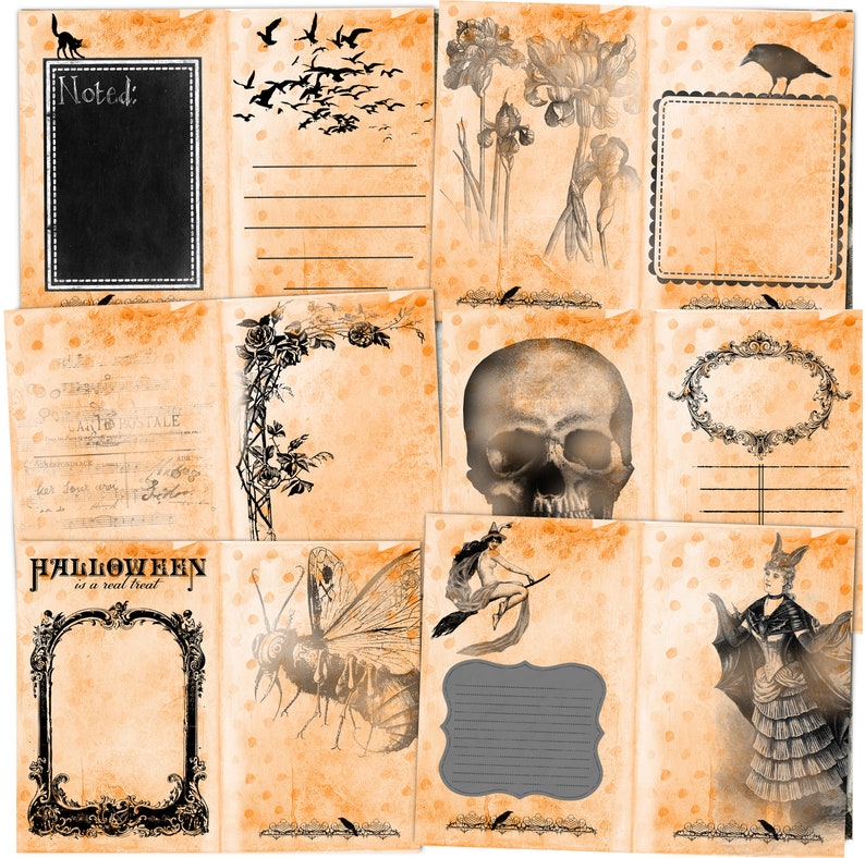 Creepy Halloween Digital Journal Kit Scrapbook Scrapbooking Supplies ...
