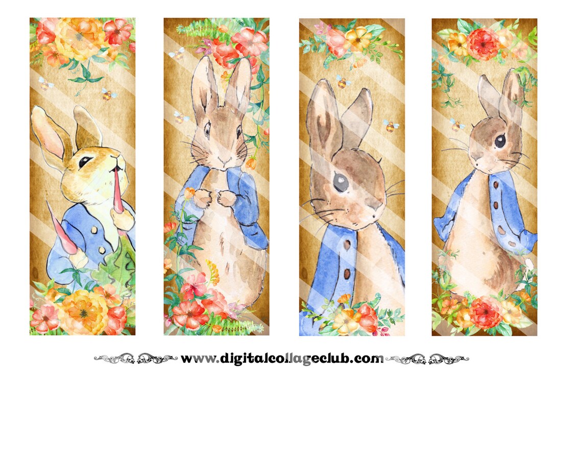 Peter Rabbit Digital Collage Sheet Images for Bookmark - Etsy
