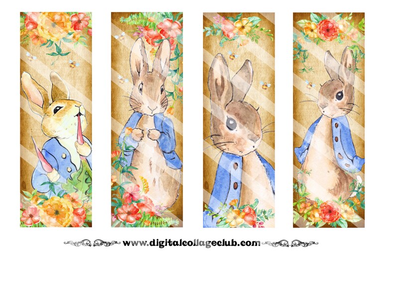 Peter Rabbit Digital Collage Sheet Images for Bookmark - Etsy
