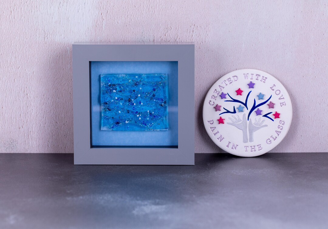 Blue Ocean Wave Mini Fused Glass Picture. Nautical Decor .coastal Art ...