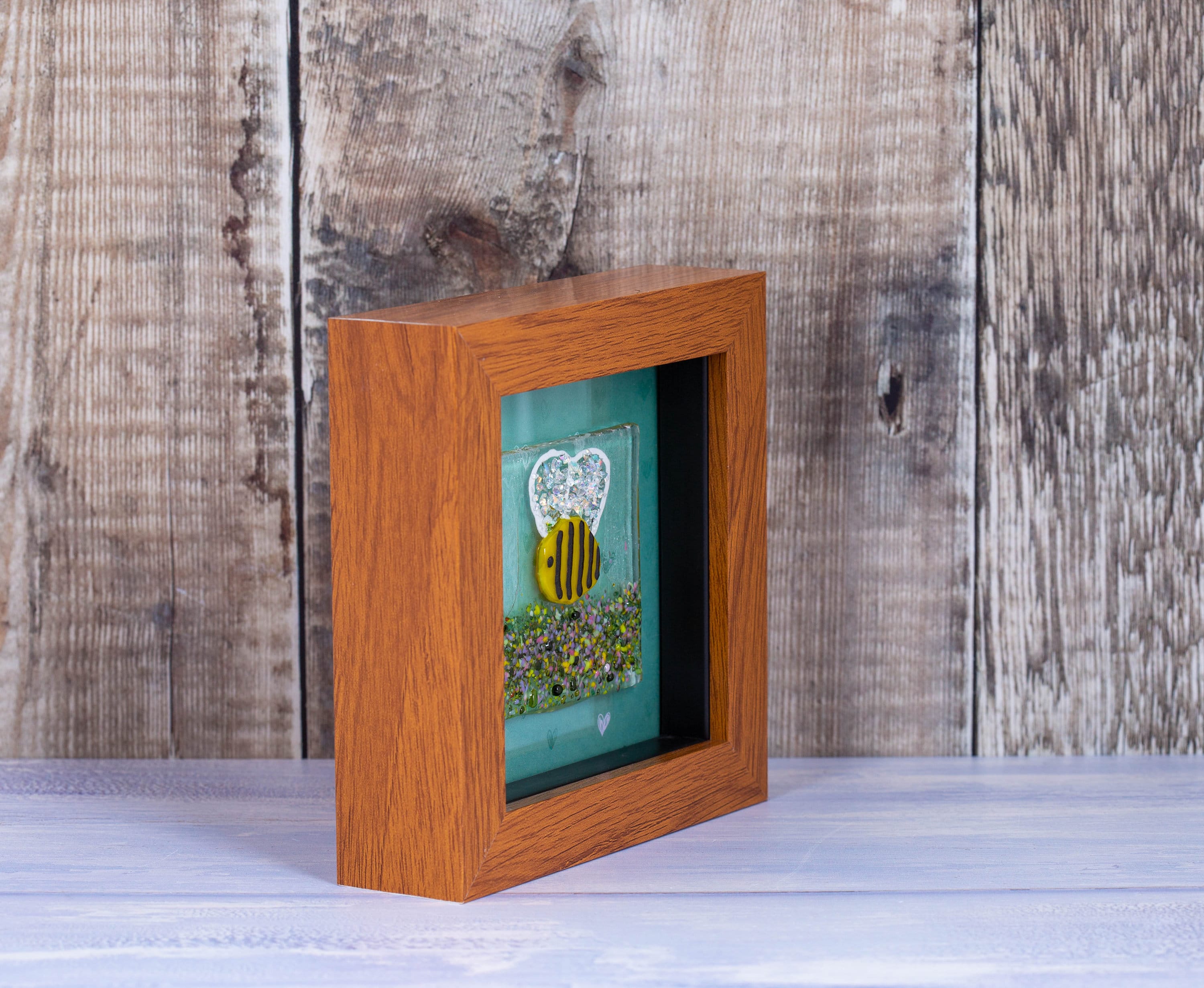 Mini Bumble Bee Fused Glass Framed Picture. Wall Decor.cute - Etsy UK