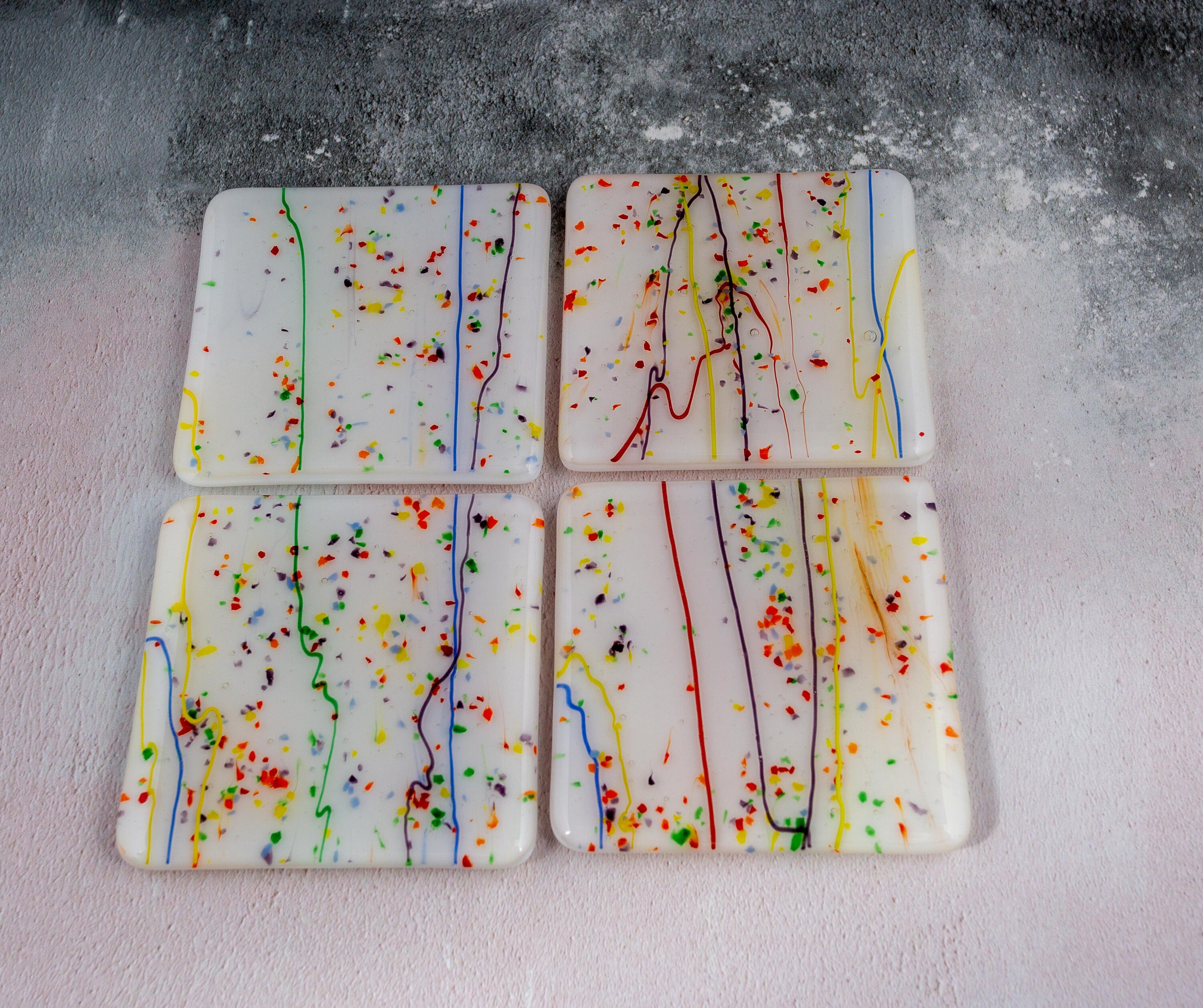 Rainbow Coasters Set of 4 Fused Glass .rainbow Gifts | Etsy UK