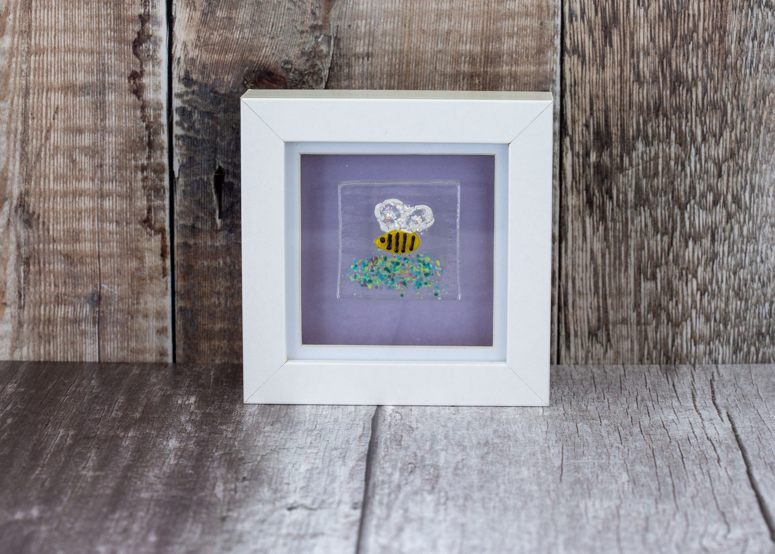 Bee Fused Glass Mini Picture, Cute Bee Lover Gift, Bee Lover Wall ...
