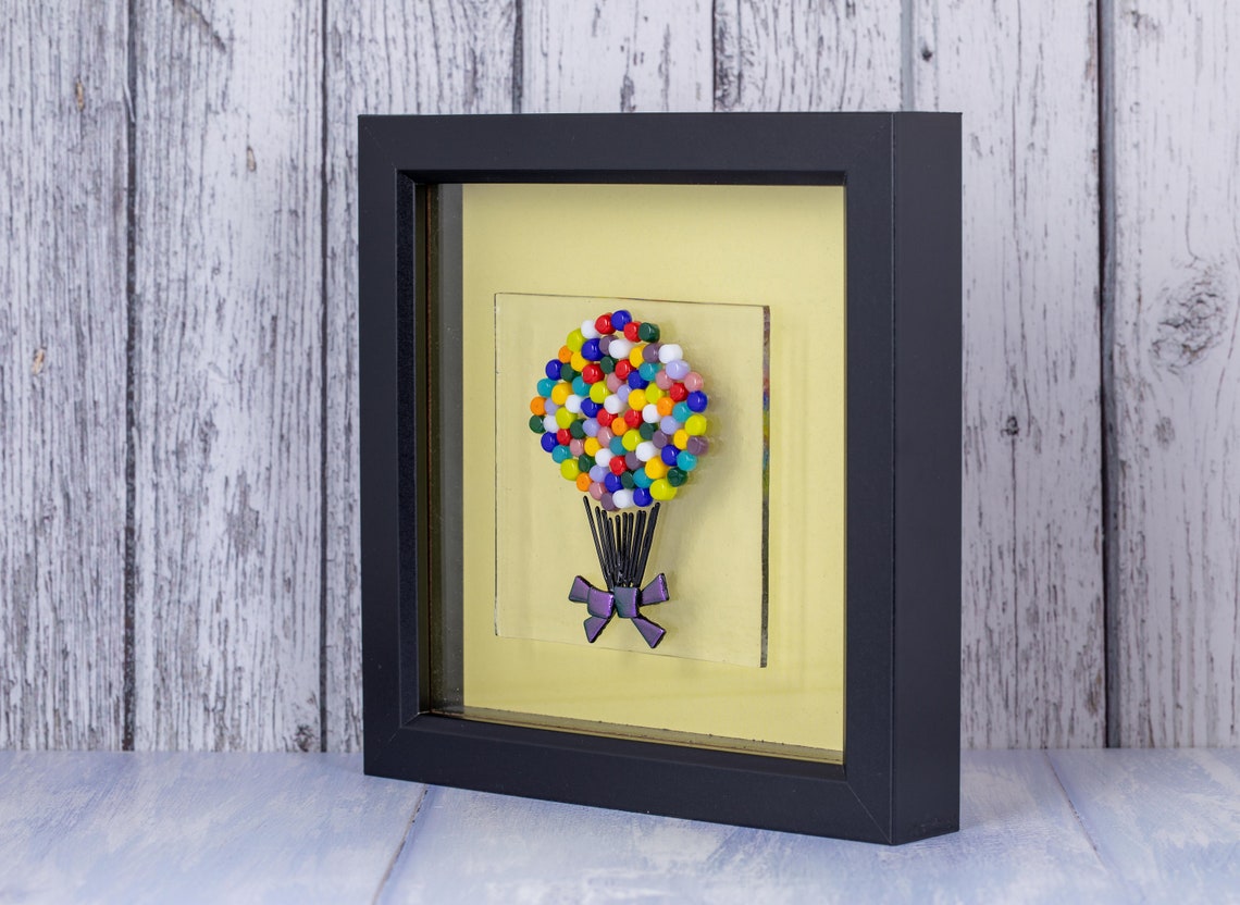 Rainbow Balloons Fused Glass Art Picture With Dichroic Sparkly - Etsy