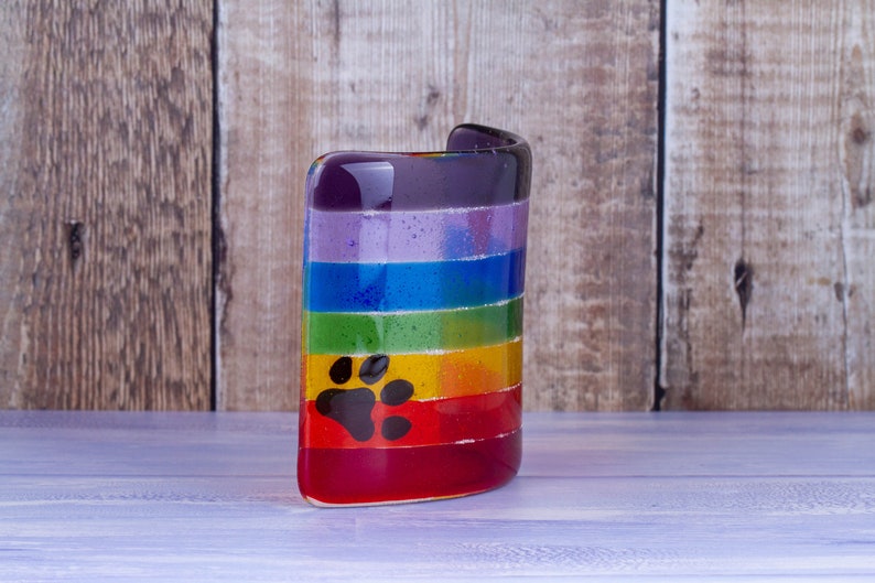 Rainbow Bridge Ashes Fused Glass Arc Suncatcher, Rainbow Bridge ...