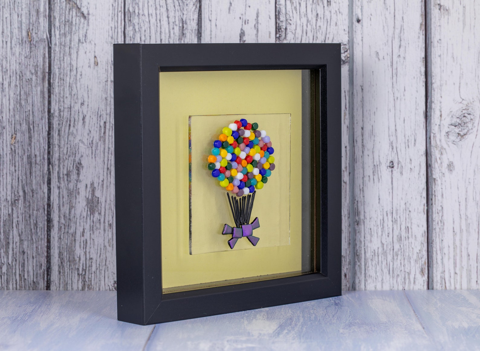 Rainbow Balloons Fused Glass Art Picture With Dichroic Sparkly - Etsy