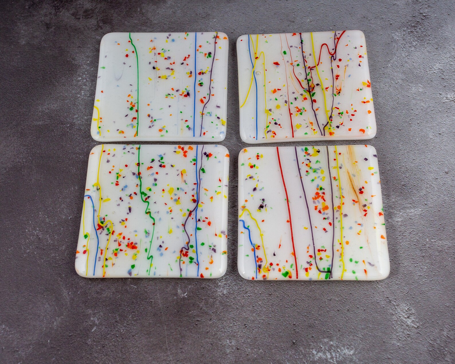 Rainbow Coasters Set of 4 Fused Glass .rainbow Gifts | Etsy UK