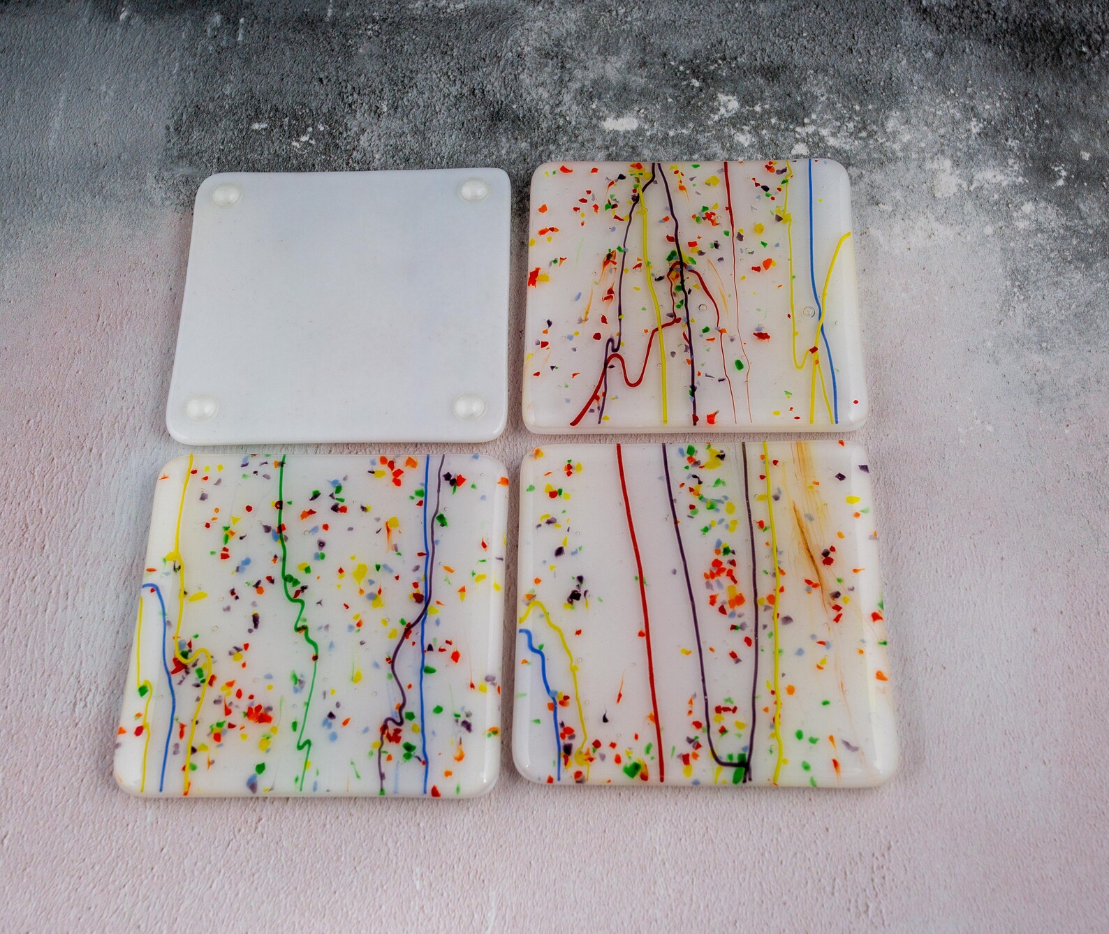 Rainbow Coasters Set of 4 Fused Glass .rainbow Gifts | Etsy UK