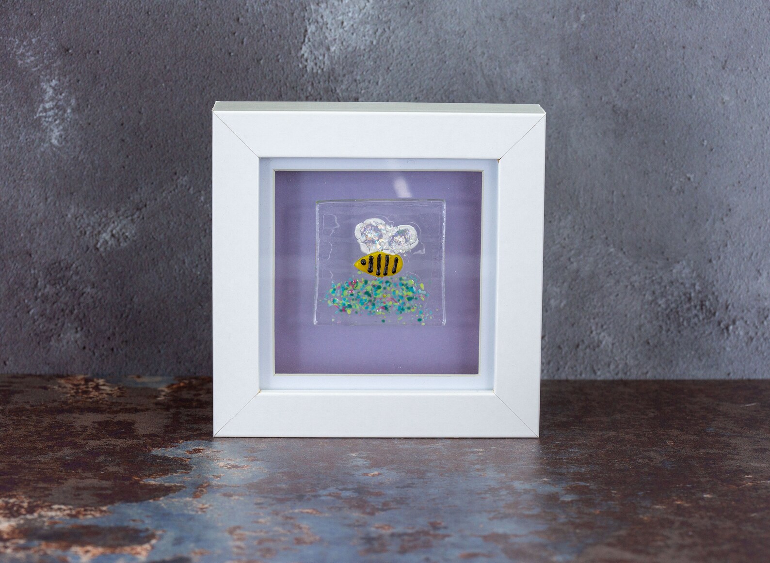 Bee Fused Glass Mini Picture, Cute Bee Lover Gift, Bee Lover Wall ...