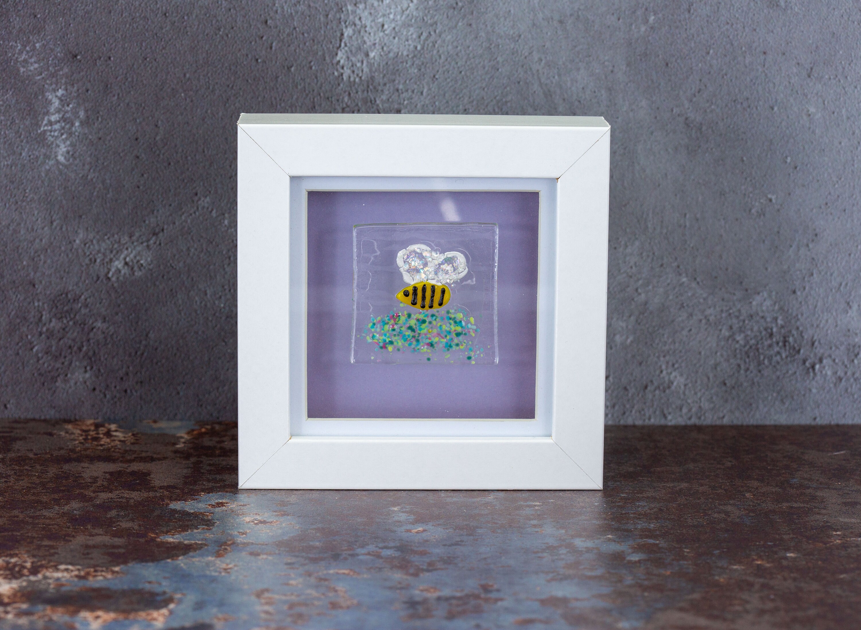 Bee Fused Glass Mini Picture, Cute Bee Lover Gift, Bee Lover Wall ...
