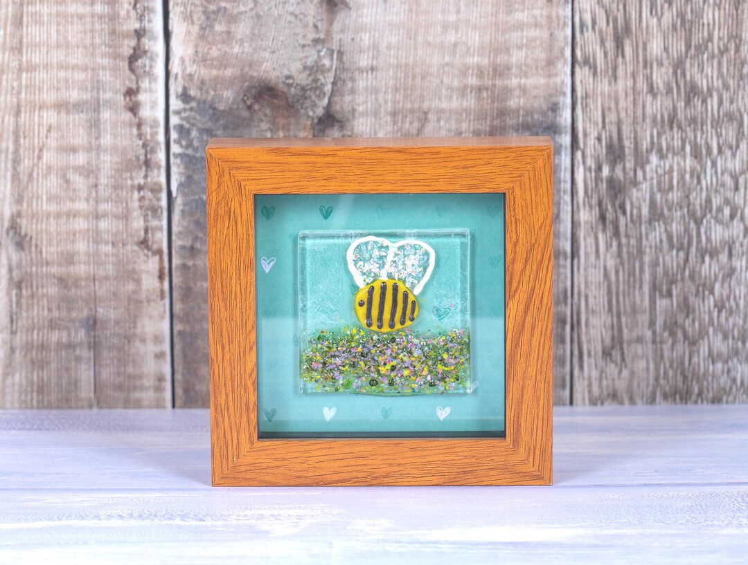 Bee Fused Glass Mini Picture, Cute Bee Lover Gift, Bee Lover Wall ...
