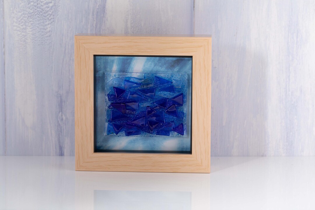 Blue Ocean Wave Mini Fused Glass Picture. Nautical Decor .coastal Art ...