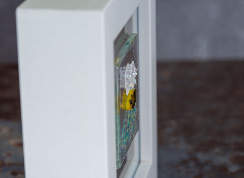 Bee Fused Glass Mini Picture, Cute Bee Lover Gift, Bee Lover Wall ...