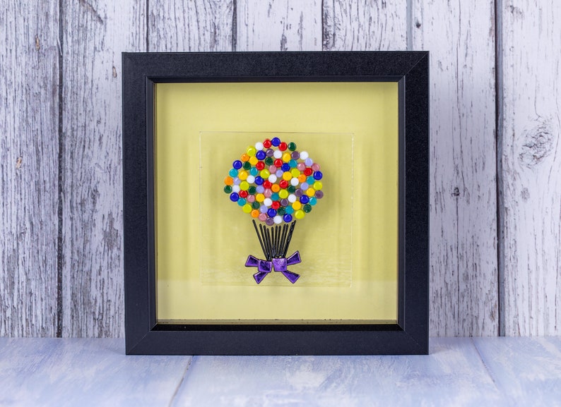 Rainbow Balloons Fused Glass Art Picture With Dichroic Sparkly - Etsy