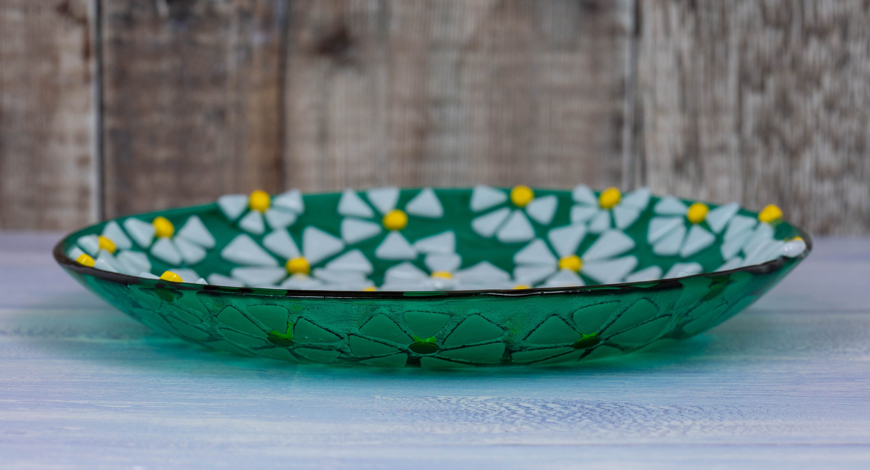 Daisy Flower Fused Glass Bowl. Daisy Dish. Floral Art - Etsy UK