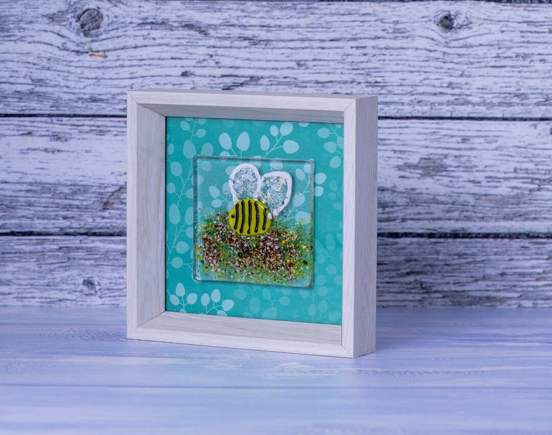 Bee Fused Glass Mini Picture, Cute Bee Lover Gift, Bee Lover Wall ...