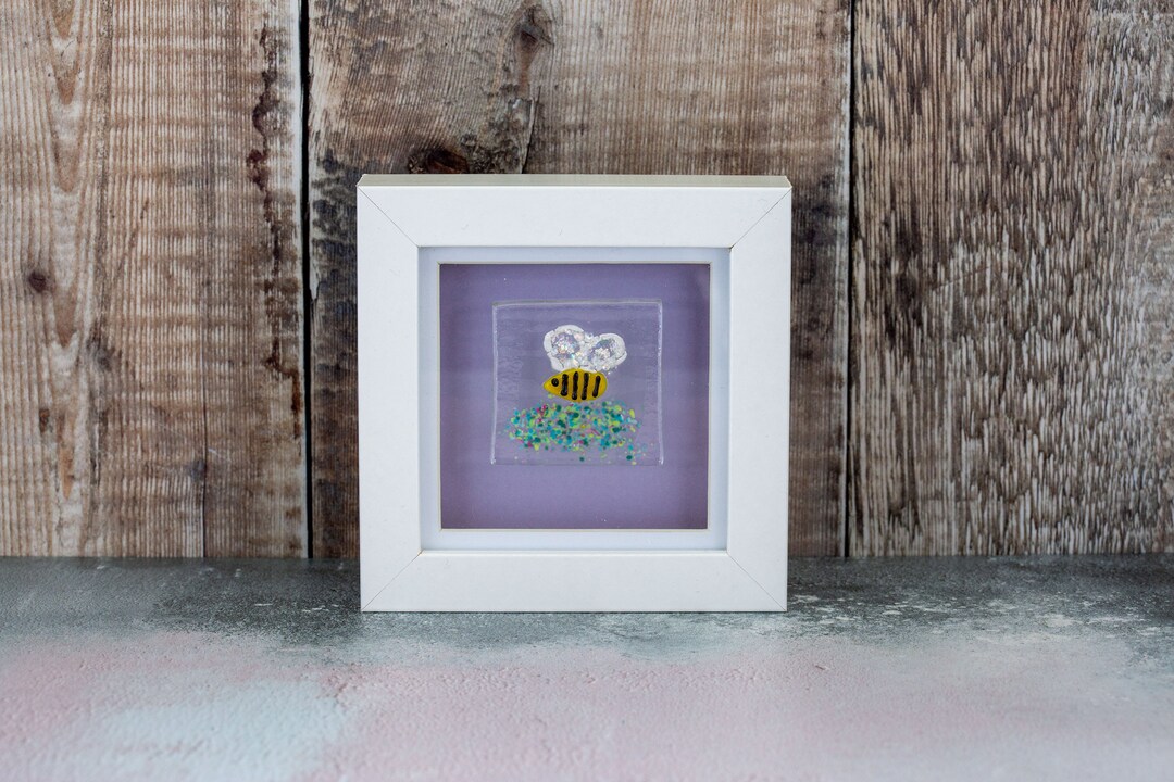 Bee Fused Glass Mini Picture, Cute Bee Lover Gift, Bee Lover Wall ...